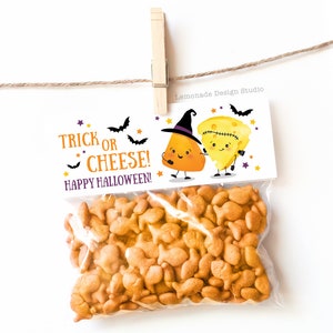 Printable Halloween Class Favors Treat Bag Toppers Cheese Halloween ...