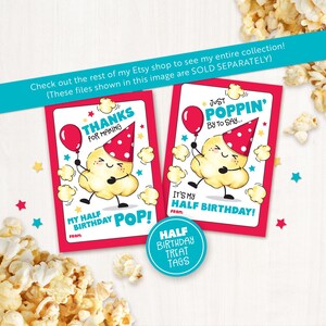 HALF BIRTHDAY Printable Treat Tag for Crispy Rice Treats Classroom ...