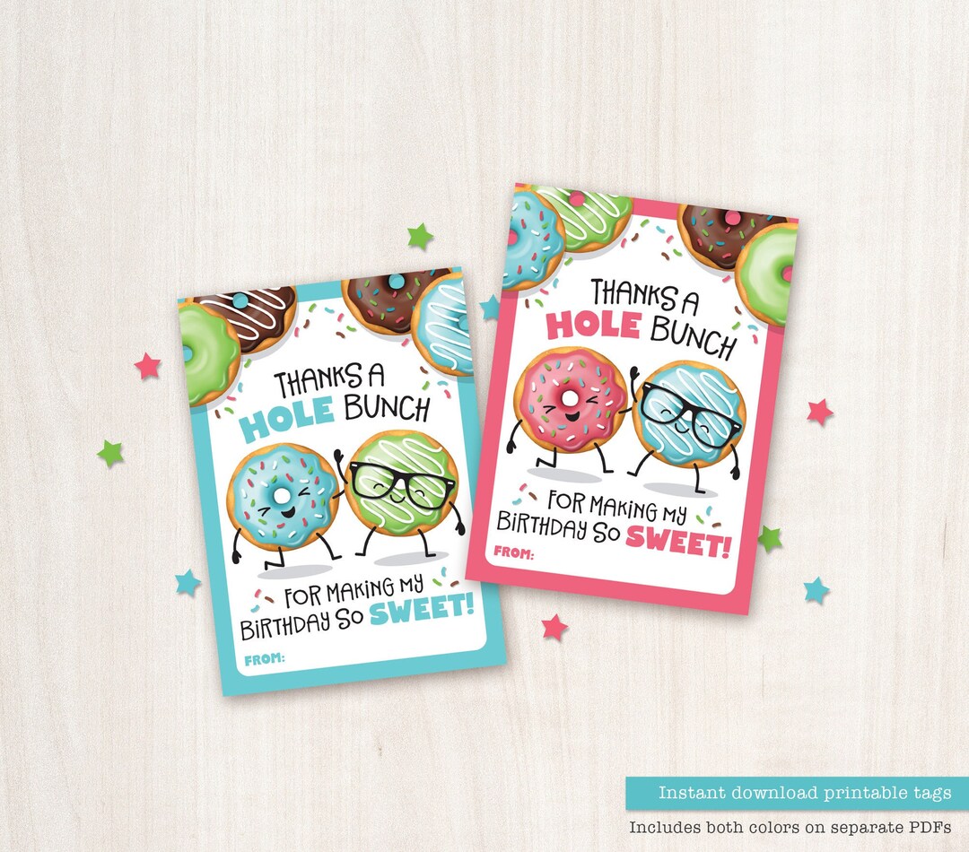 Printable Donut Tags Classroom Birthday Treat Tags Doughnut Birthday ...