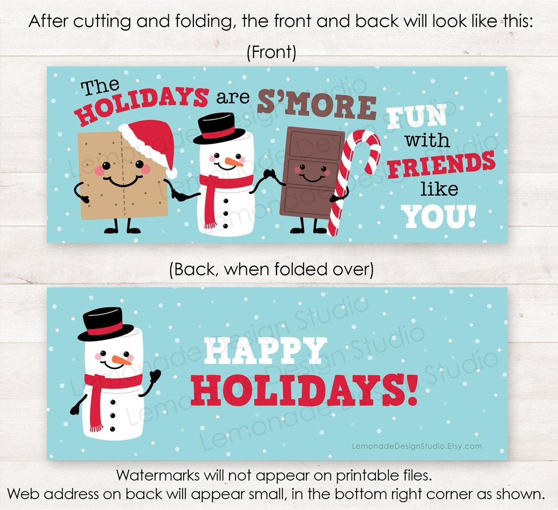 PRINTABLE Holiday Favor Tags Christmas Treat Tags Christmas | Etsy