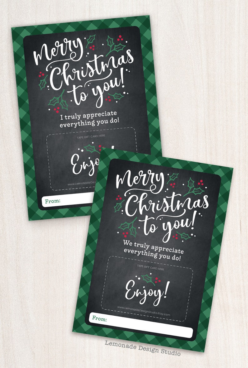 Christmas Gifts for Teachers Gift Card Holder Printable - Etsy