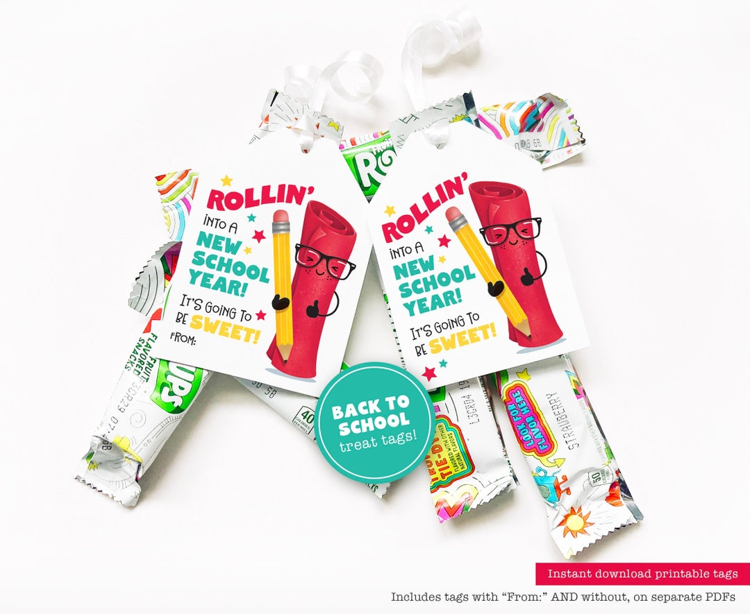 Printable Back to School Fruit Rolls Fruit Tags First Day of School ...