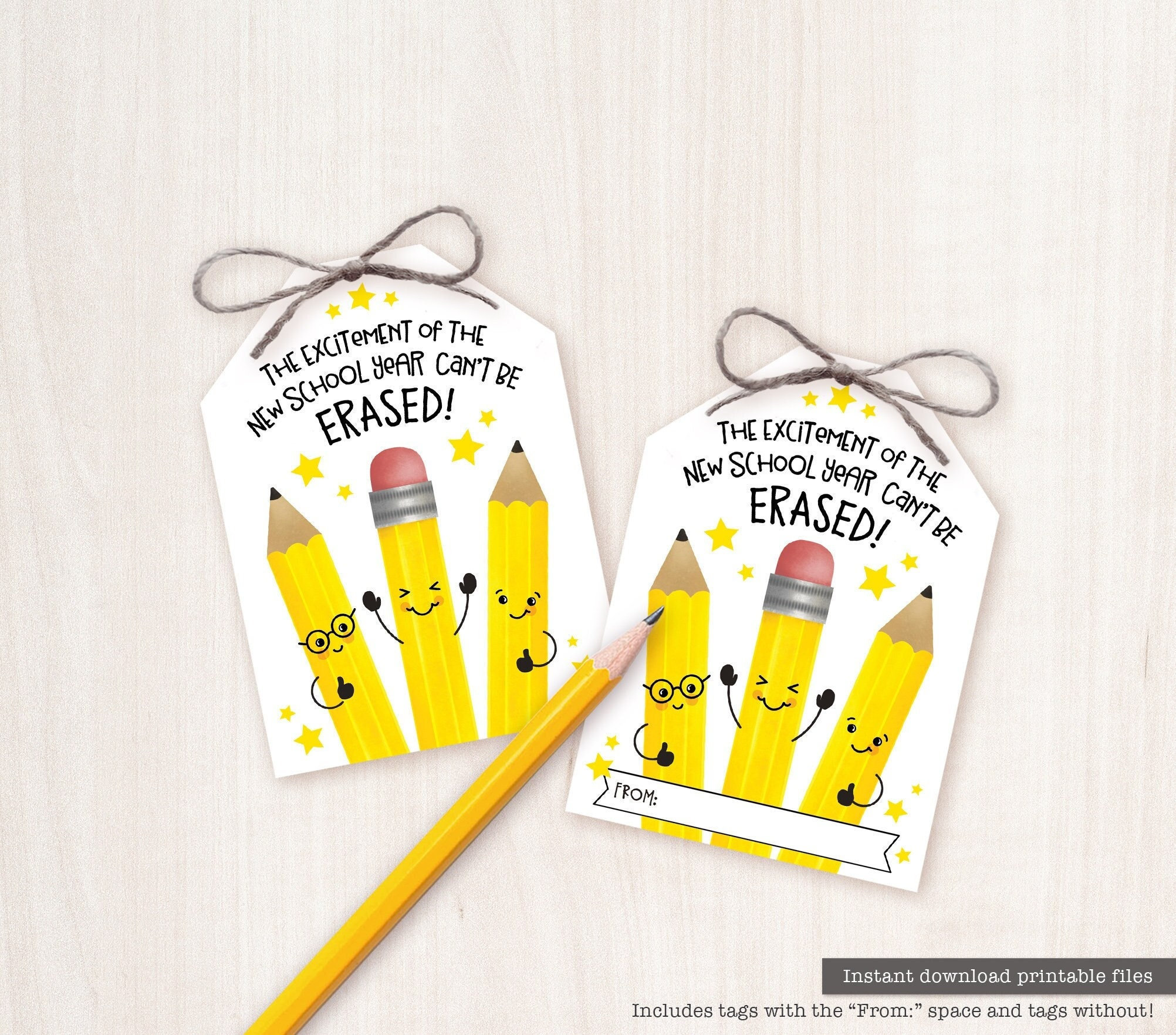 Printable Back to School Supplies Gift Tags for Classroom First Day of ...