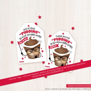 Printable 100 Days of School Tags 100th Day Printable Pudding Cup Tags ...