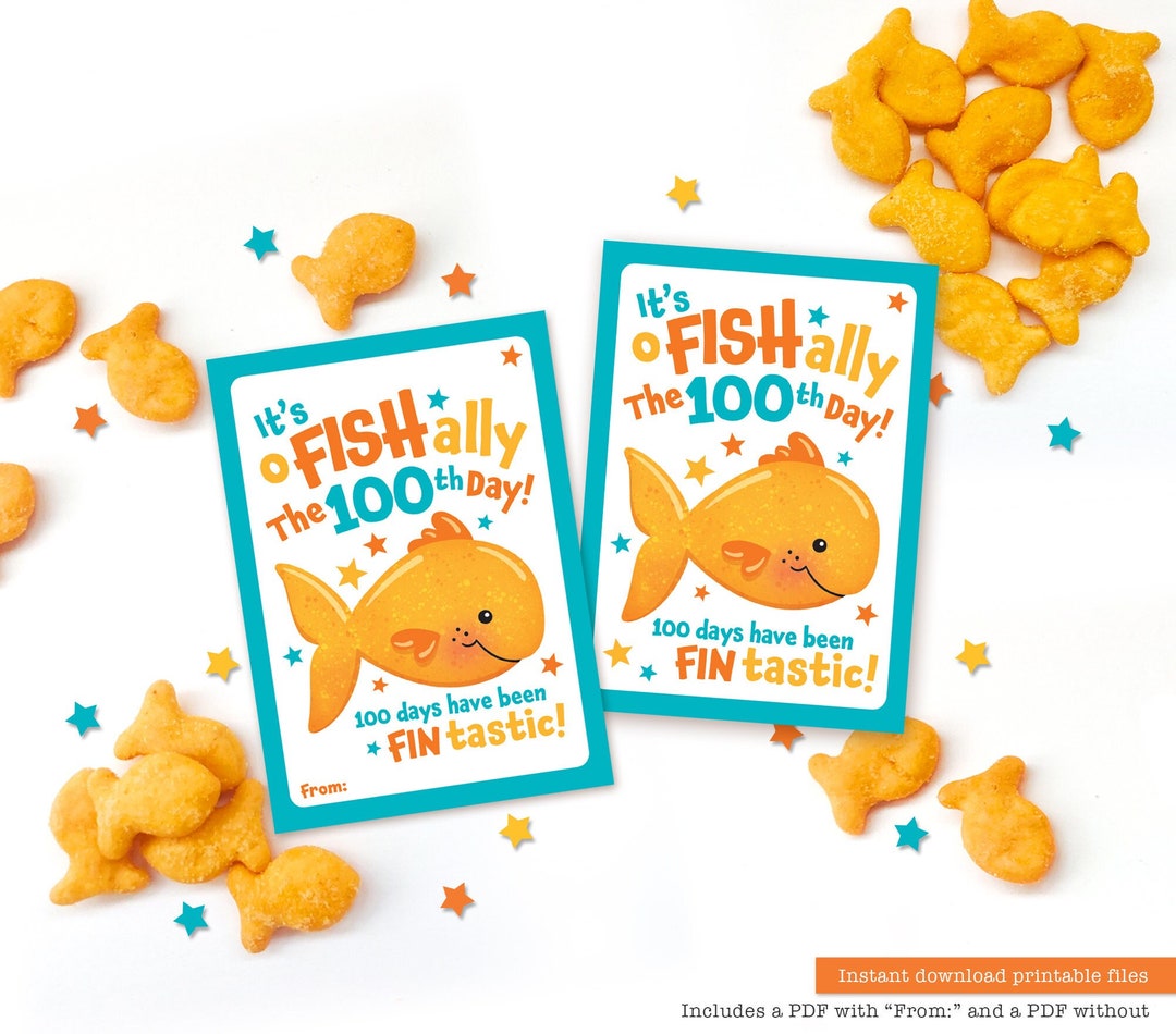 100 Days of School Printable Snack Tags for Students Happy 100th Day of ...