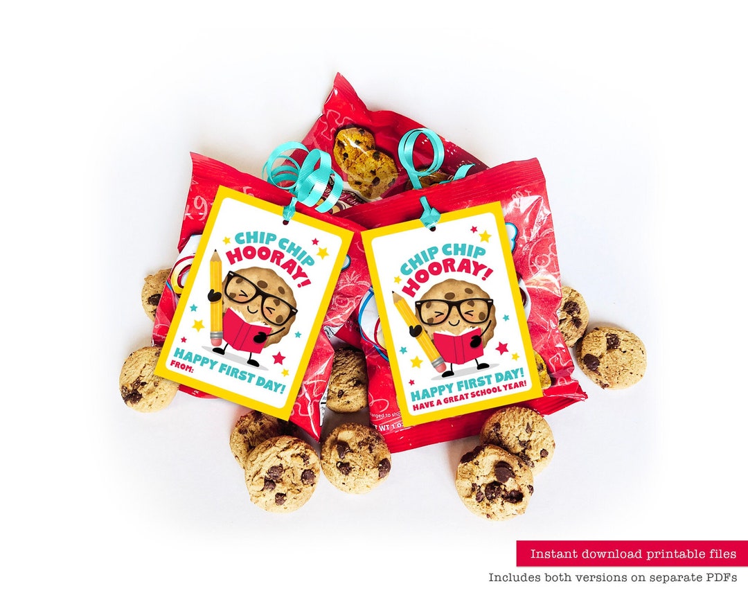 Happy First Day of School Tags Printable Cookies Back to School Treat ...