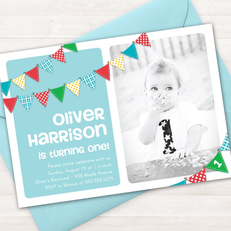 Bunting Invitation - Etsy