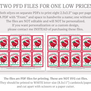 Printable Applesauce Christmas Tag Classroom Non-candy Treat for School ...