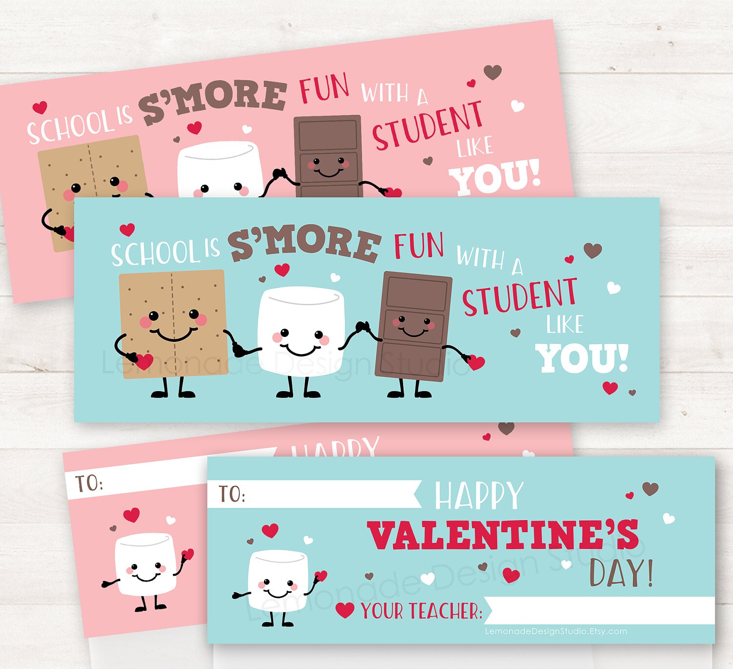 PRINTABLE Teacher Classroom Valentines Smores Valentine Treat - Etsy