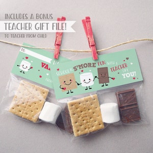 Valentine Treat Bag Toppers PRINTABLE Smores Valentine Cards for Kids ...