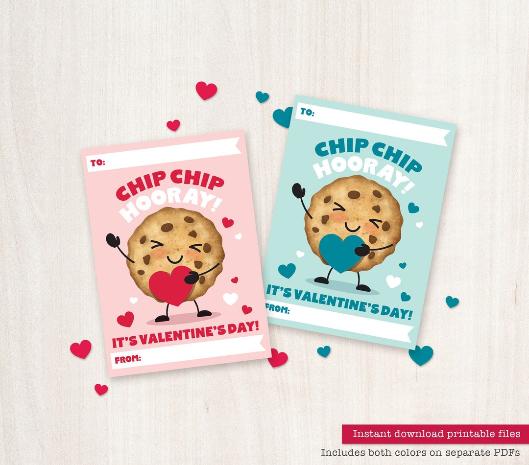 Kids Valentines Cards Chip Hooray Cookie Valentine Tags Printable ...