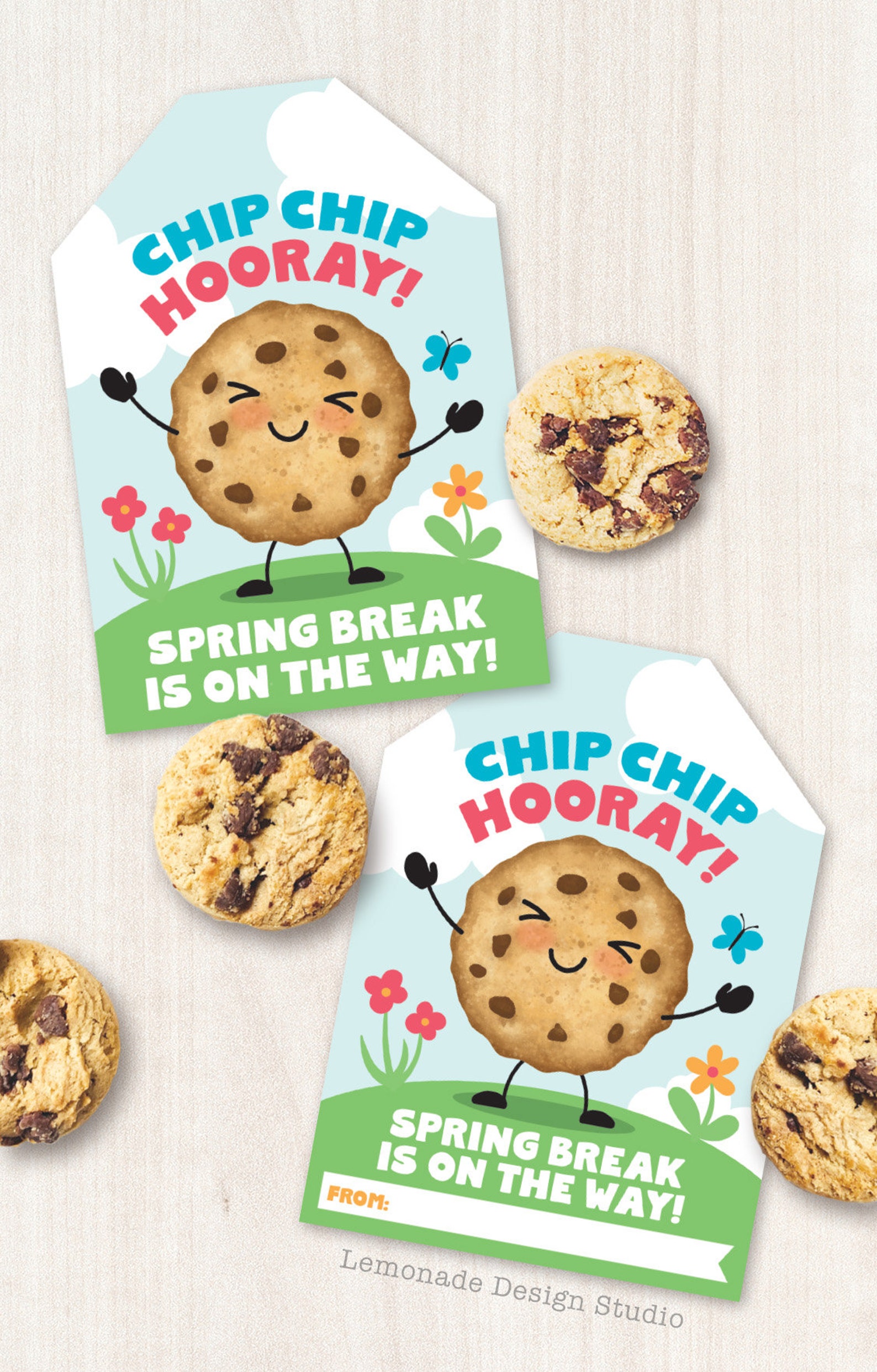 Printable Spring Break Treat Tags Chip Hooray Cookie Tag - Etsy