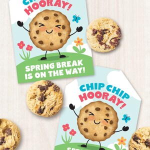 Printable Spring Break Treat Tags Chip Hooray Cookie Tag Printable ...
