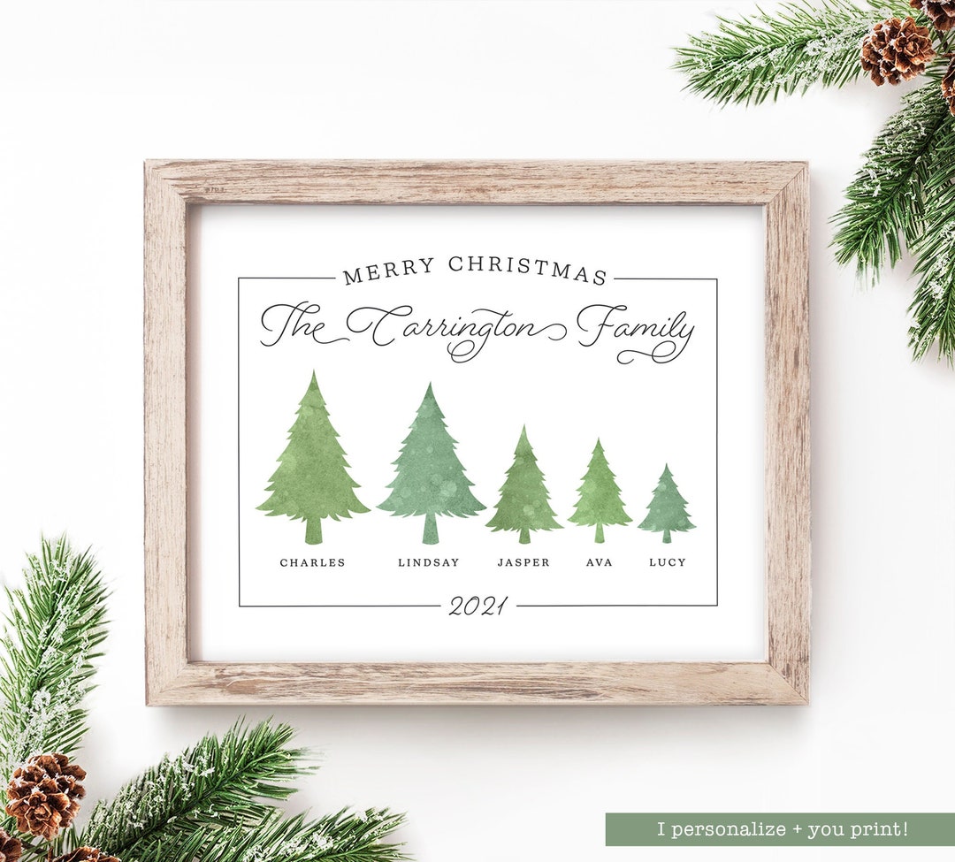 Printable Family Christmas Gift Sign Personalized Decor Christmas ...