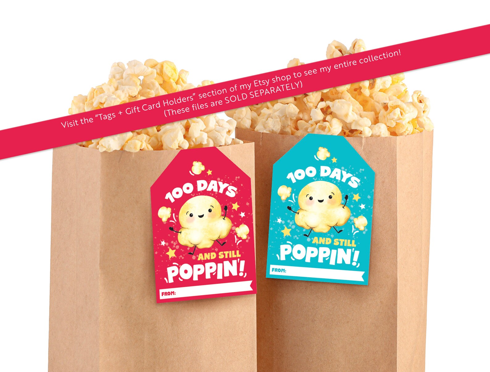 Printable 100th Day of School Tags for Students Snack Tag - Etsy