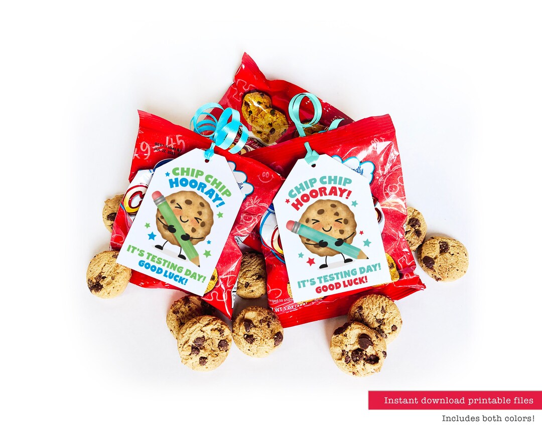 Printable Snack Tag Classroom Treat Tag Good Luck Gift Cookie Tag Chip ...