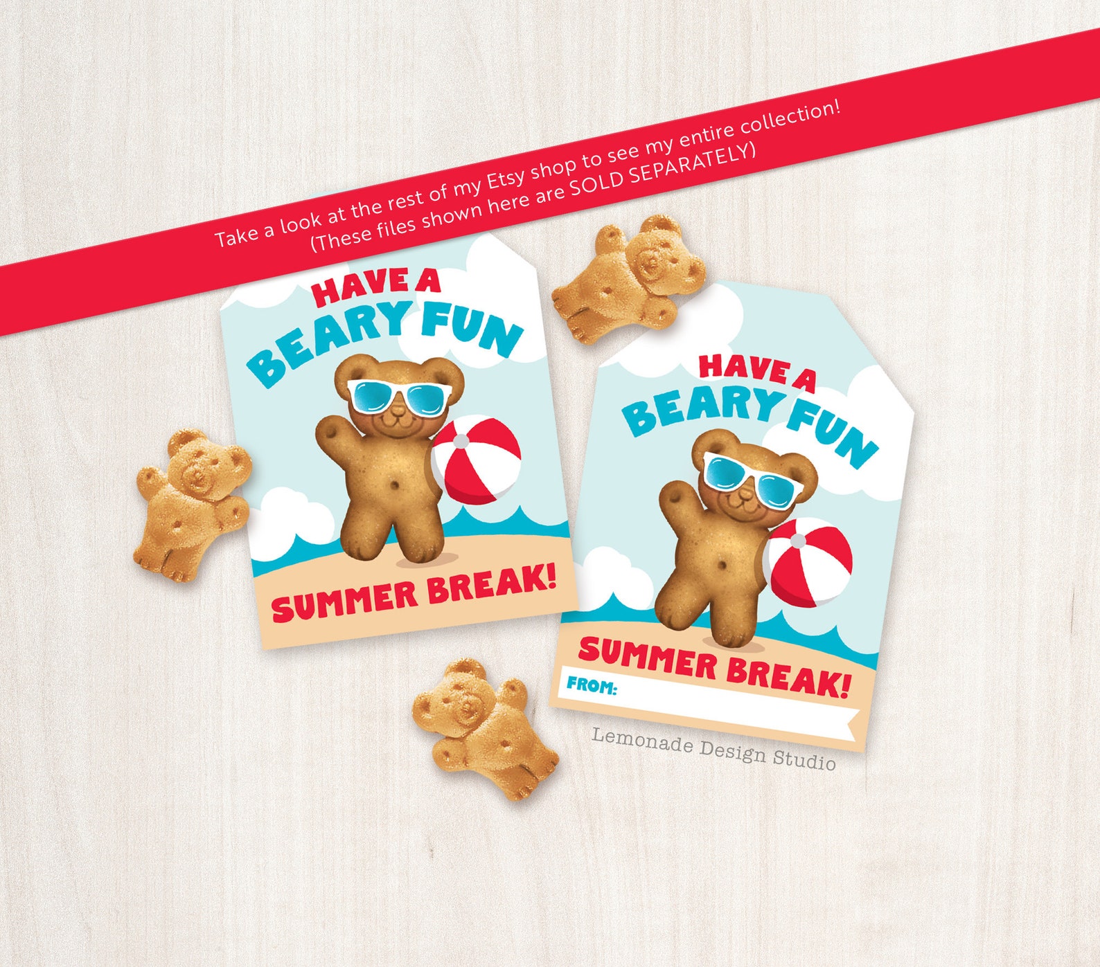 Last Day of School Printable Tag Classroom Treat Tag Teddy Bear Grahams ...