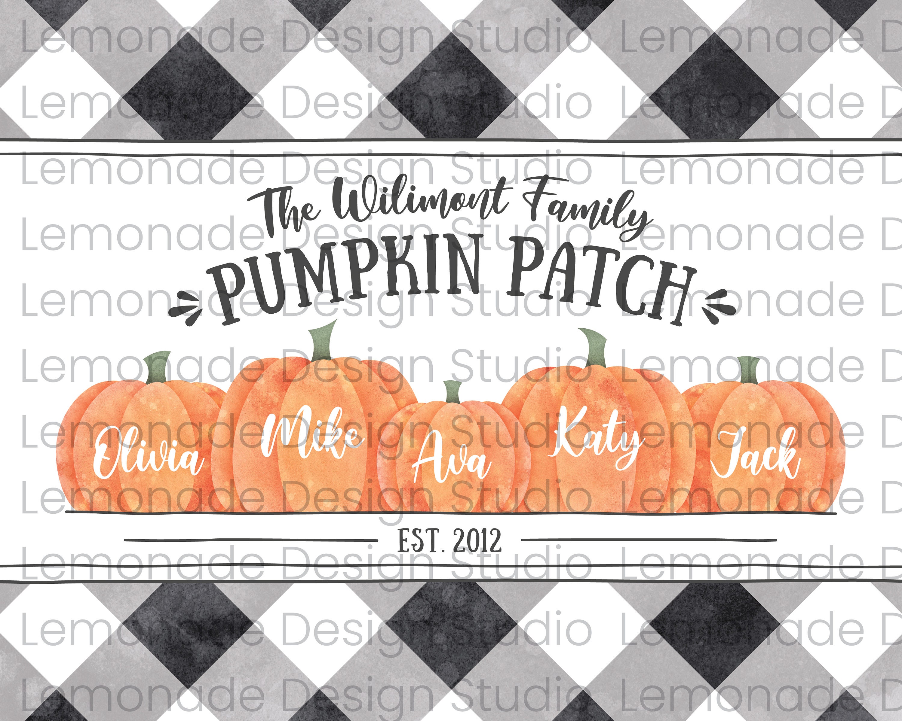 PRINTABLE Fall Decor Fall Sign Personalized Family Pumpkin | Etsy