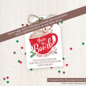 Hot Chocolate Bomb Tags Printable Hot Cocoa Bomb Instructions Printable ...