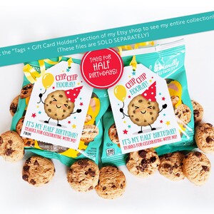 Printable HALF Birthday Treat Tag Classroom Snack Tag Fish Crackers Tag ...