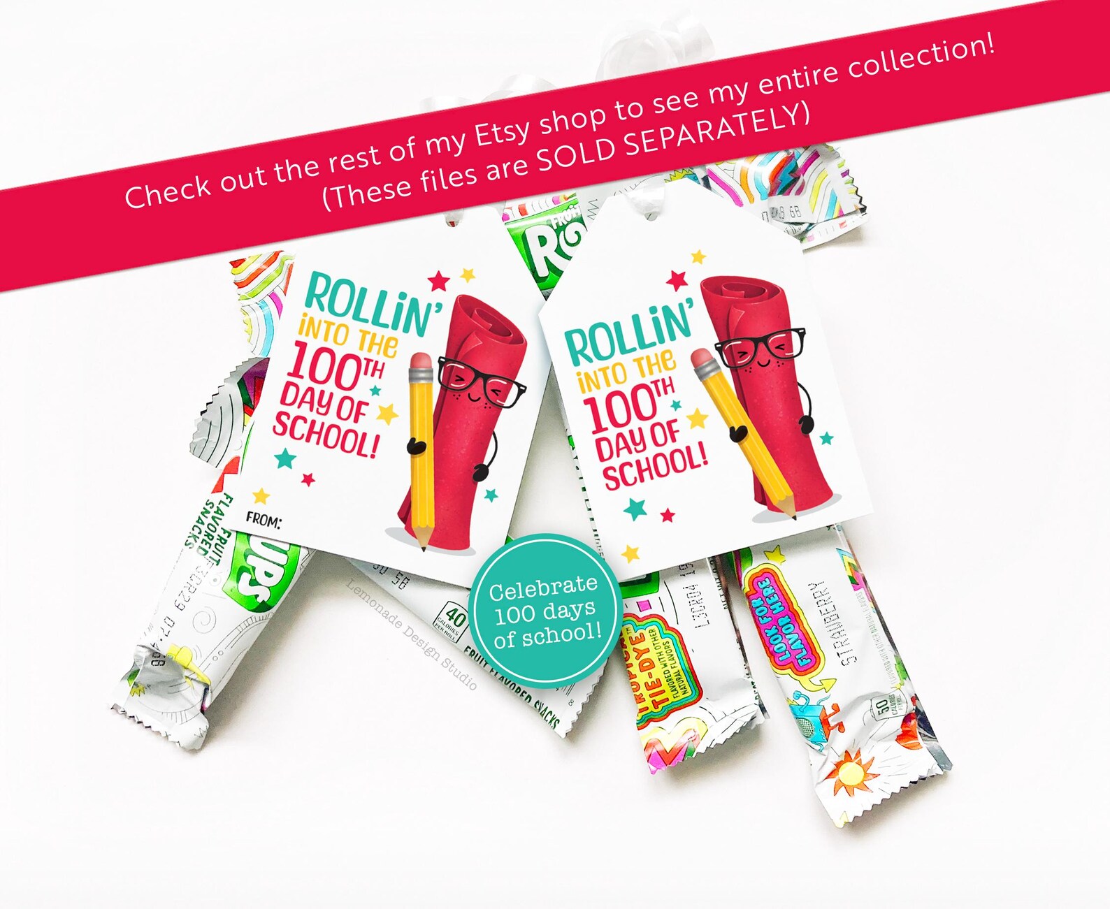 Printable 100th Day of School Donut Treat Tags for Students Snack Back ...