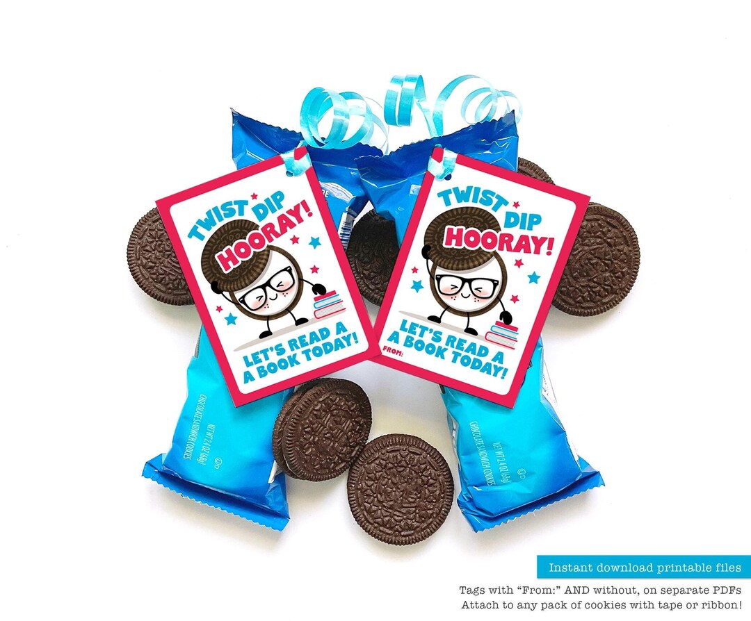 Printable National Reading Month Treat Tag Reading Book Classroom ...