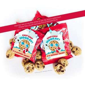 Printable Spring Break Treat Tags Chip Hooray Cookie Tag Printable ...