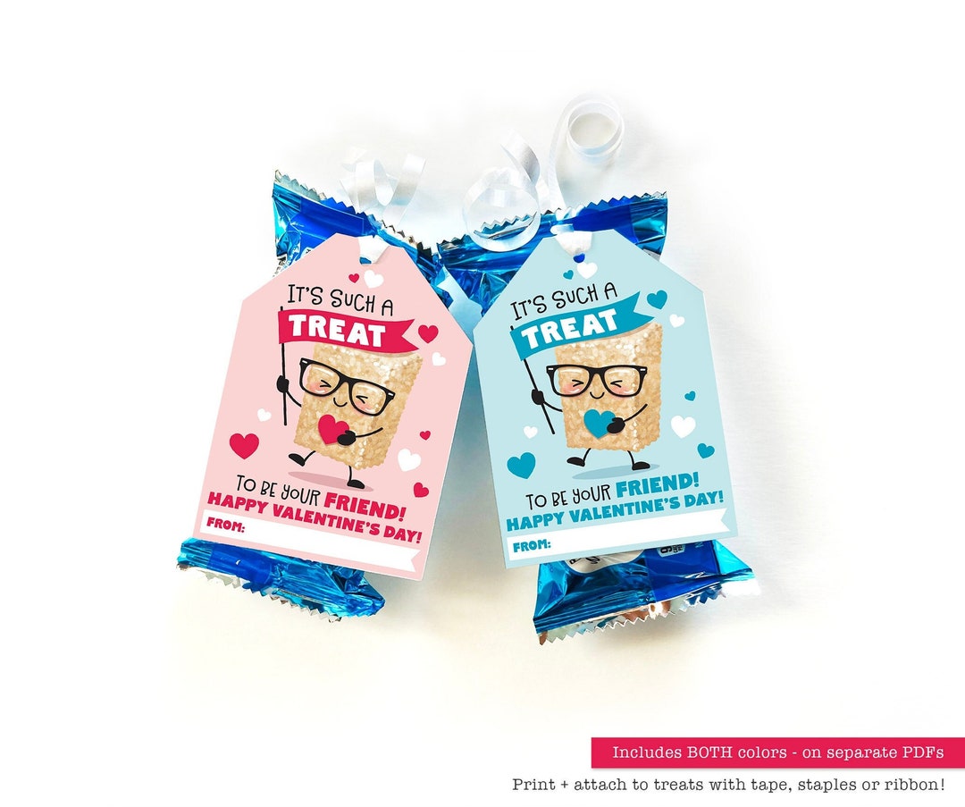Kids Classroom Valentines for Crispy Rice Treats Printable Valentine ...