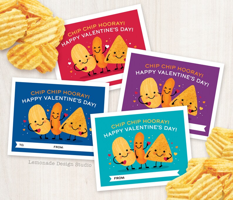 Chips Kids Valentine Printable Tags Chip Bag Valentines for | Etsy