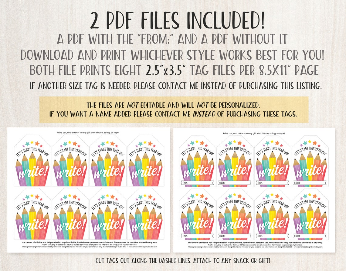 Back to School Printable Gift Tag Classroom First Day of - Etsy