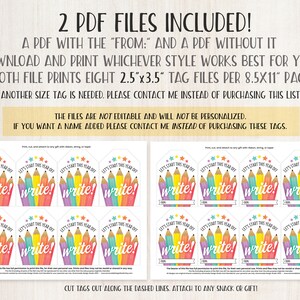 Back to School Printable Gift Tag Classroom First Day of School ...