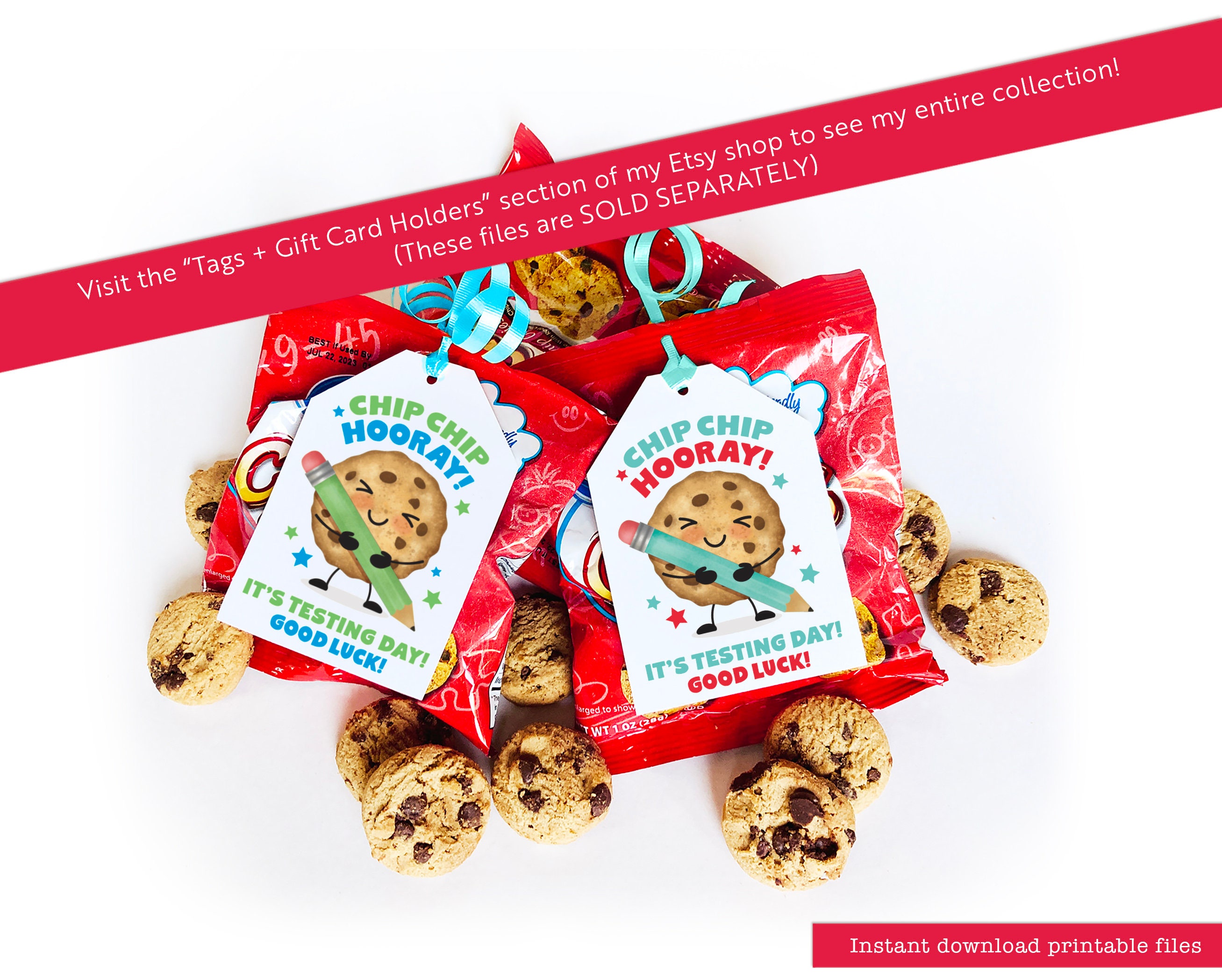 Printable Spring Break Treat Tags Chip Hooray Cookie Tag Printable ...