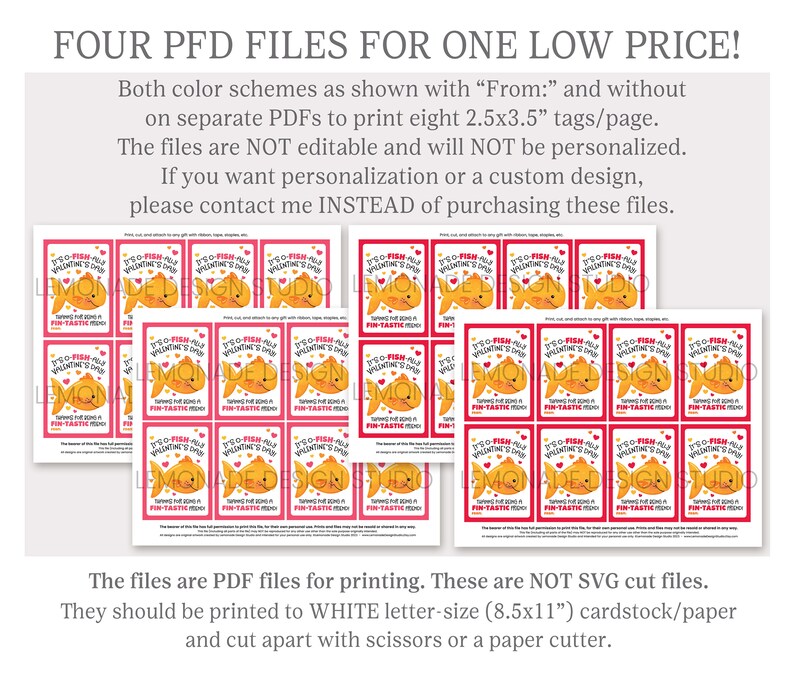 Printable Valentine Tag for Kids Fish Crackers Gummy Fish Goldfish ...