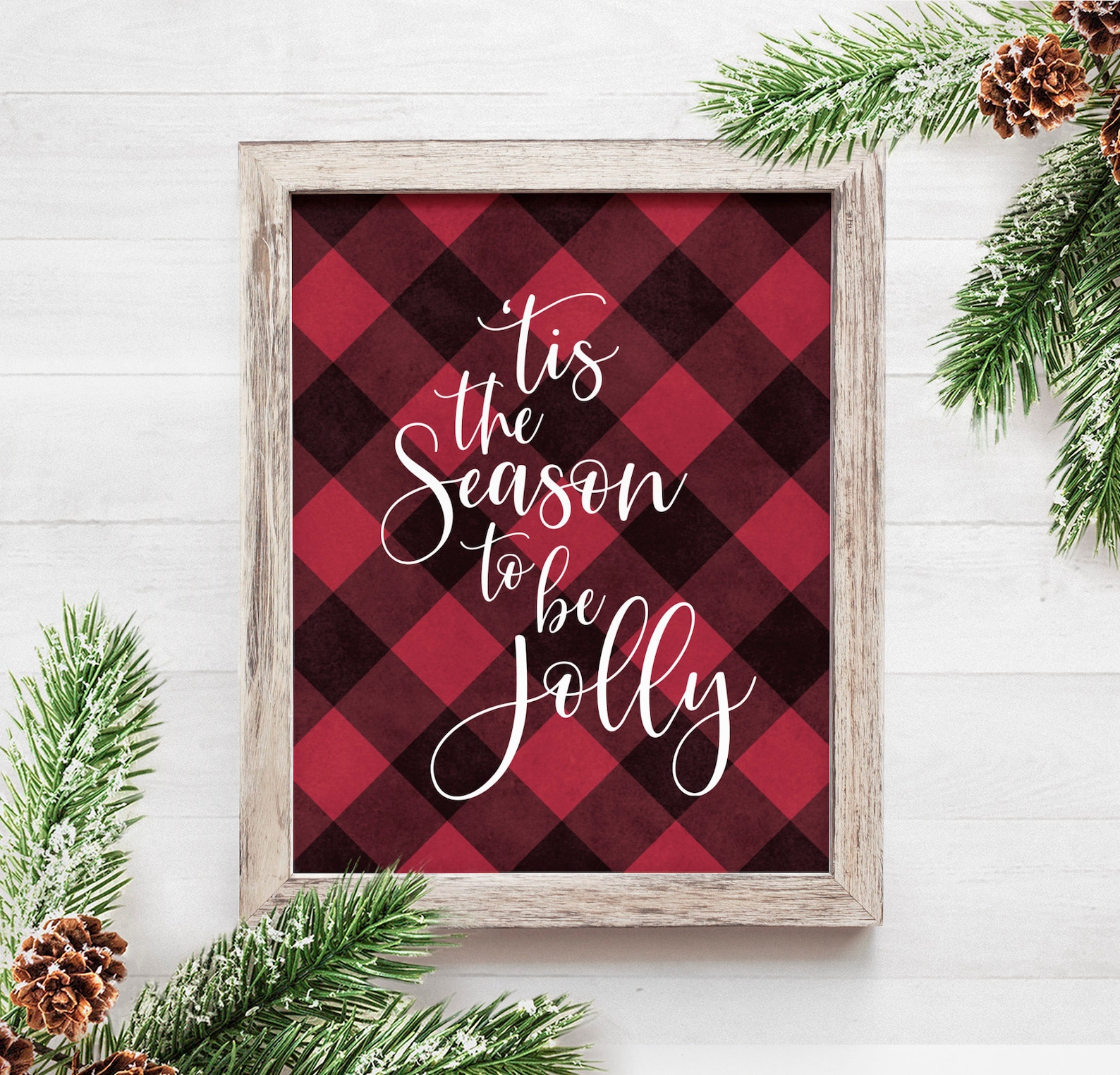 Holiday Decor Buffalo Plaid Christmas Decor Printable - Etsy
