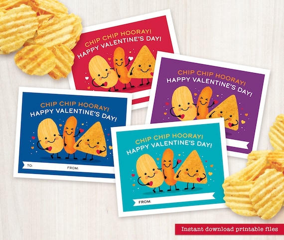 Chips Kids Valentine Printable Tags Chip Bag Valentines for | Etsy