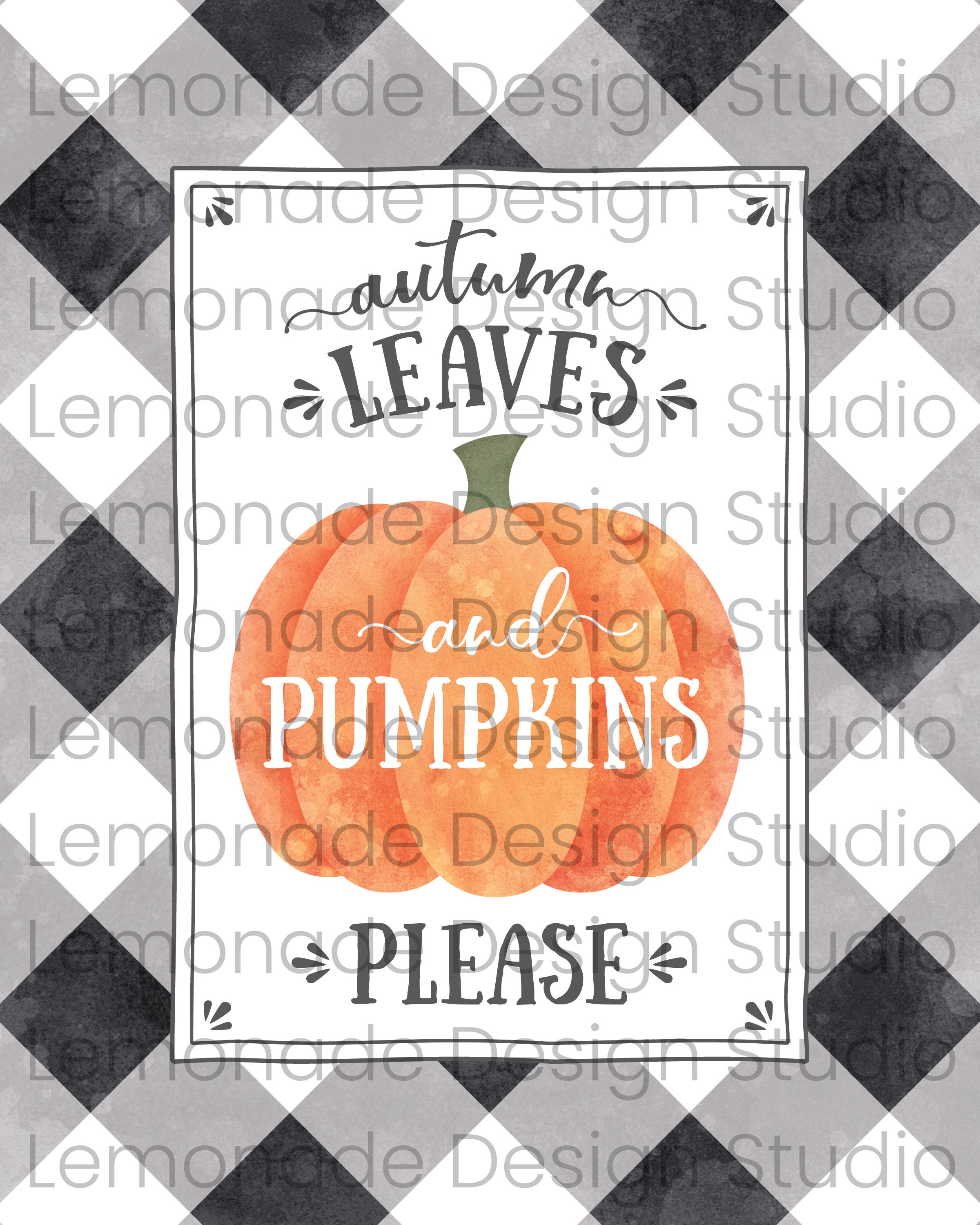 PRINTABLE Fall Sign Autumn Leaves Pumpkins Please Farmhouse | Etsy