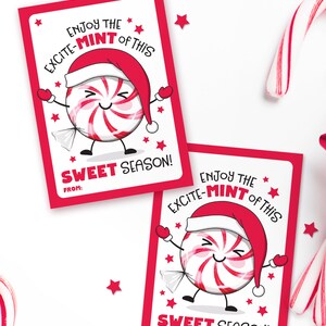 Printable Christmas Treat Tags for Candy Canes Peppermint Hot Cocoa or ...