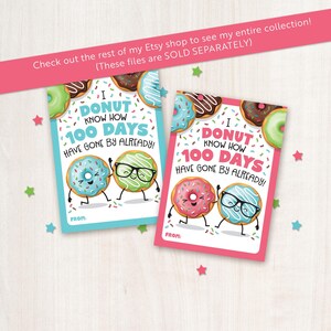 Kids Valentines Day Cards Donut Printable Valentine Treat Tags Kid ...