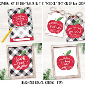 Back to School Teacher Gift Tags Printable Happy First Day of School ...
