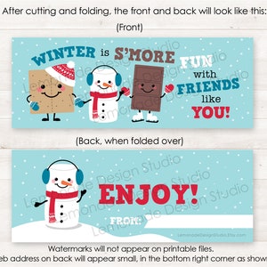 PRINTABLE Winter Favor Tags, Holiday Treat Tags, Christmas Smores Tags ...