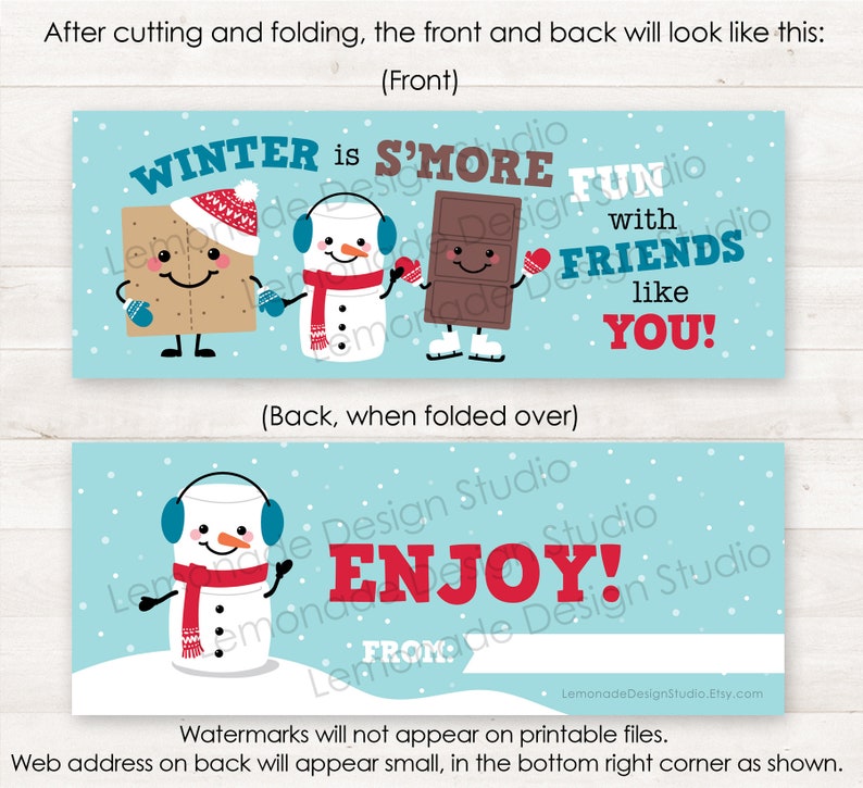 PRINTABLE Winter Favor Tags Holiday Treat Tags Christmas - Etsy