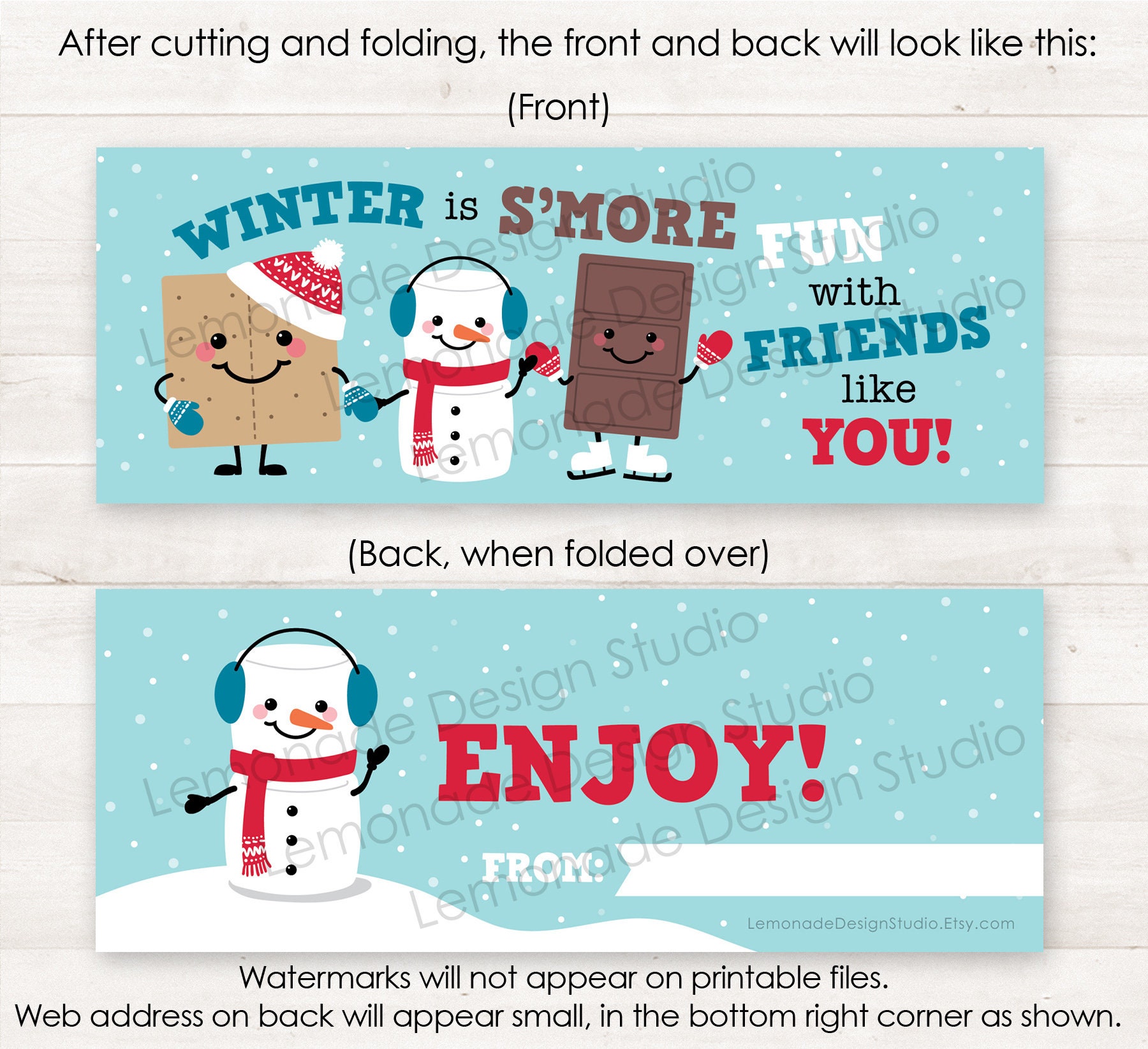 PRINTABLE Winter Favor Tags Holiday Treat Tags Christmas | Etsy