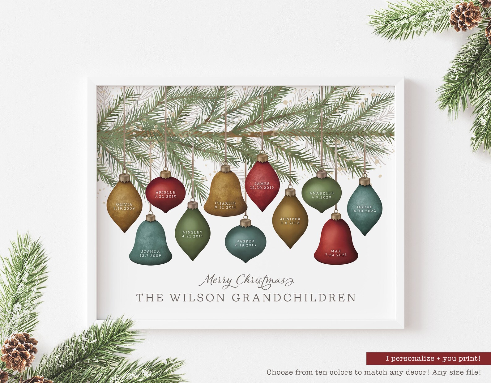 Printable Christmas Card or Sign Personalized Christmas - Etsy