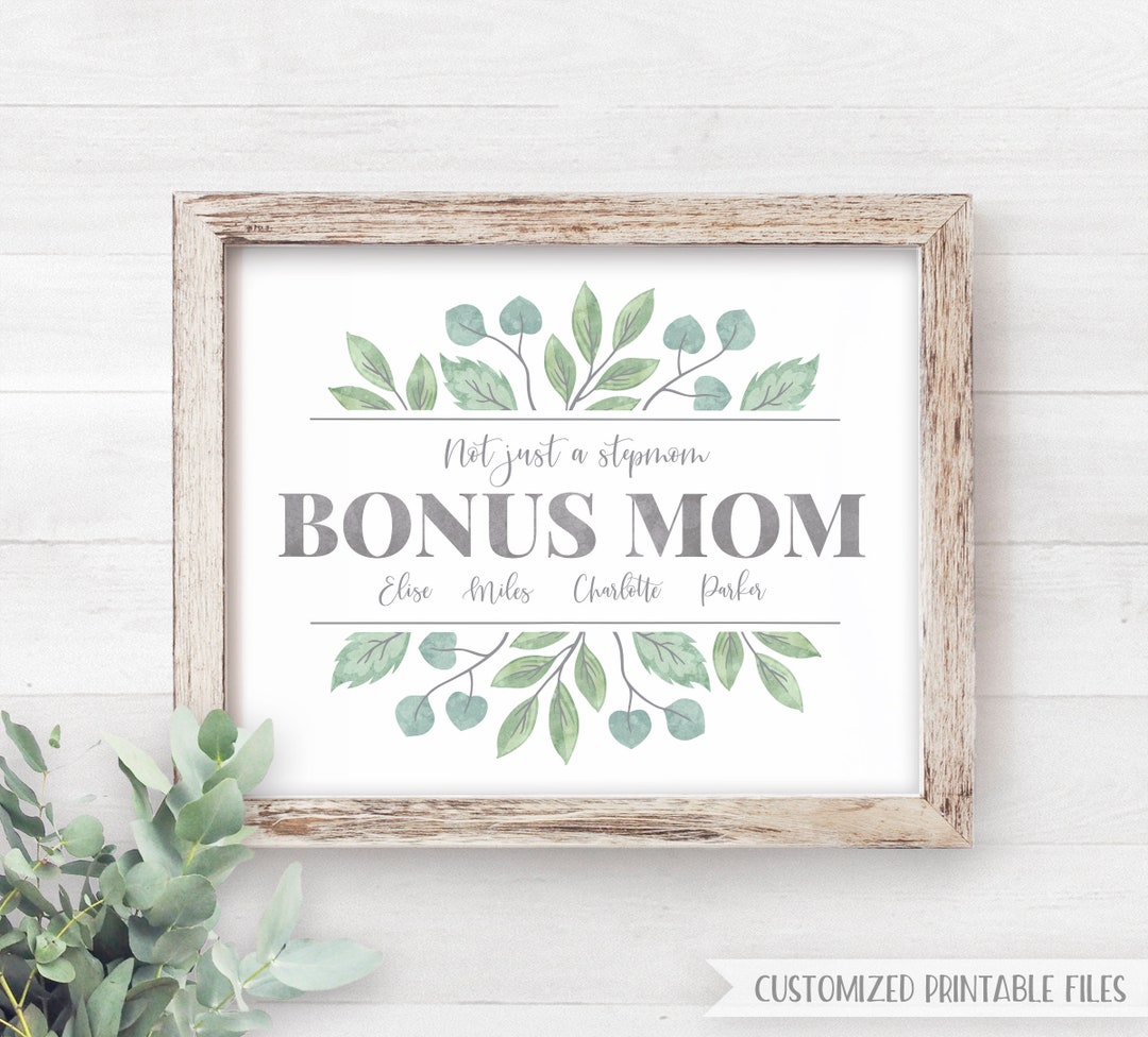 Step Mom Gift Bonus Mom Gift Printable Mothers Day Personalized Gift ...