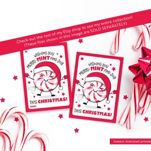 Printable Christmas Treat Tags for Candy Canes Peppermint Hot Cocoa or ...