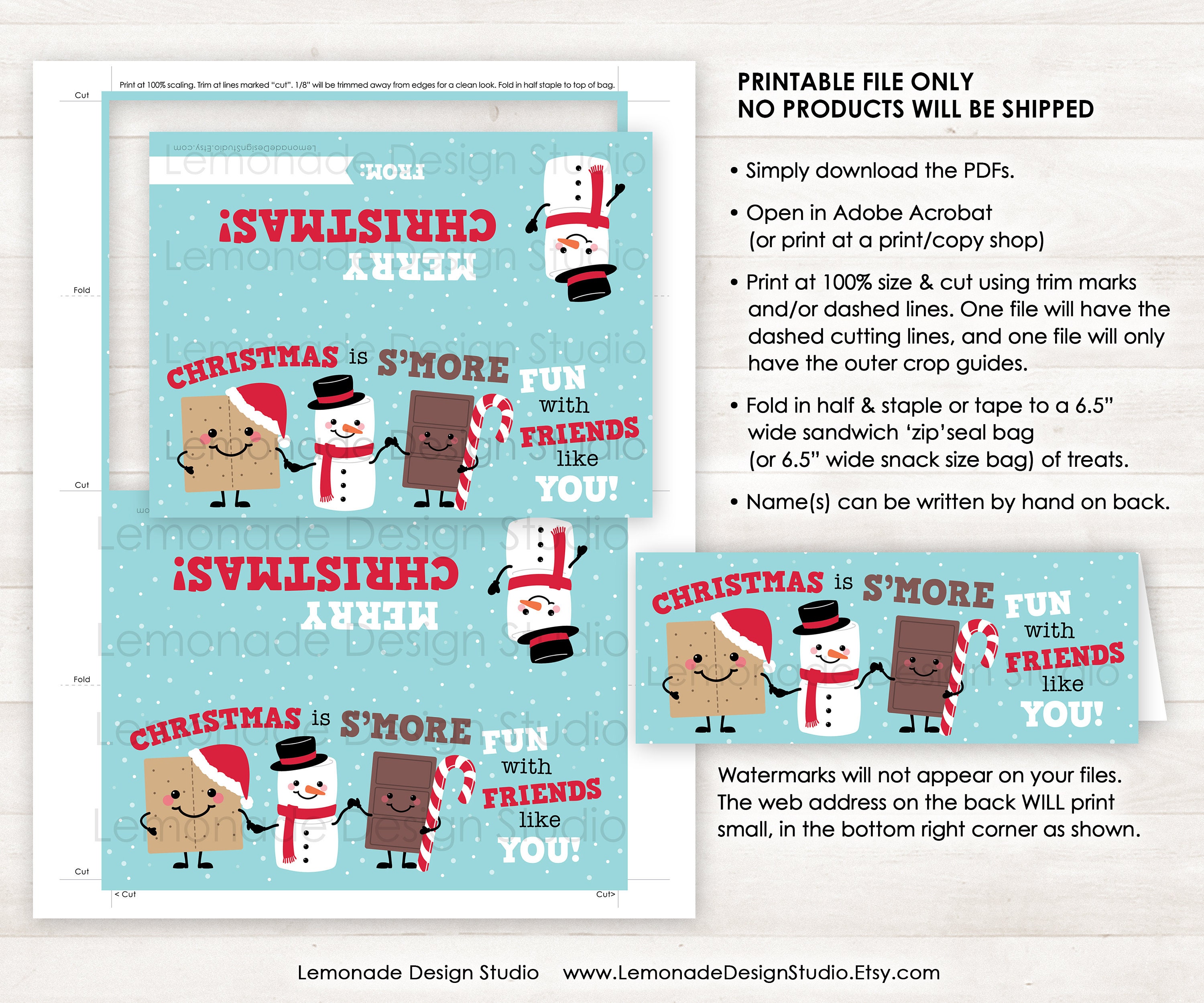 PRINTABLE Christmas Favor Tags Christmas Treat Tags - Etsy