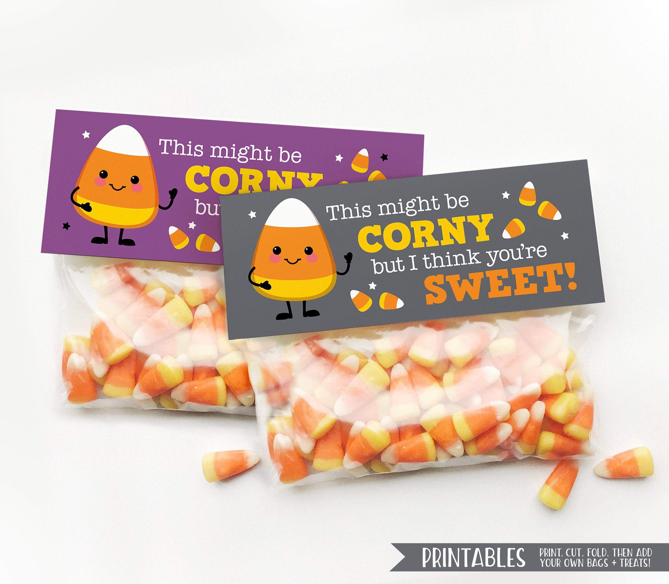 PRINTABLE Halloween Favor Tags Halloween Tags Candy Corn | Etsy
