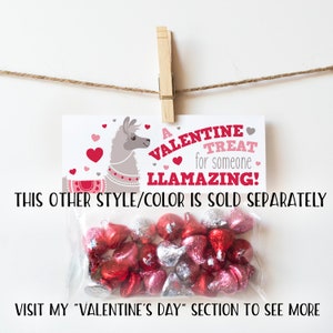 PRINTABLE Kids Valentines Printable Valentine Treat Bag Toppers Llama ...