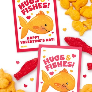 Printable Valentine Fish Tag for Kids Gummy Fish Goldfish Valentine ...