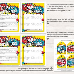 Fathers Day Gift From Kids Fathers Day PRINTABLE Fathers Day Card Gift ...